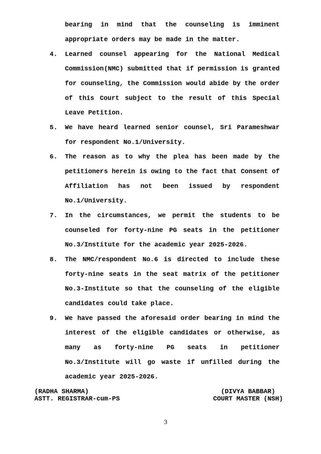 Urgent: HIMSR PG (MD/MS) Seats Restoration Order - Hamdard Institute of ...